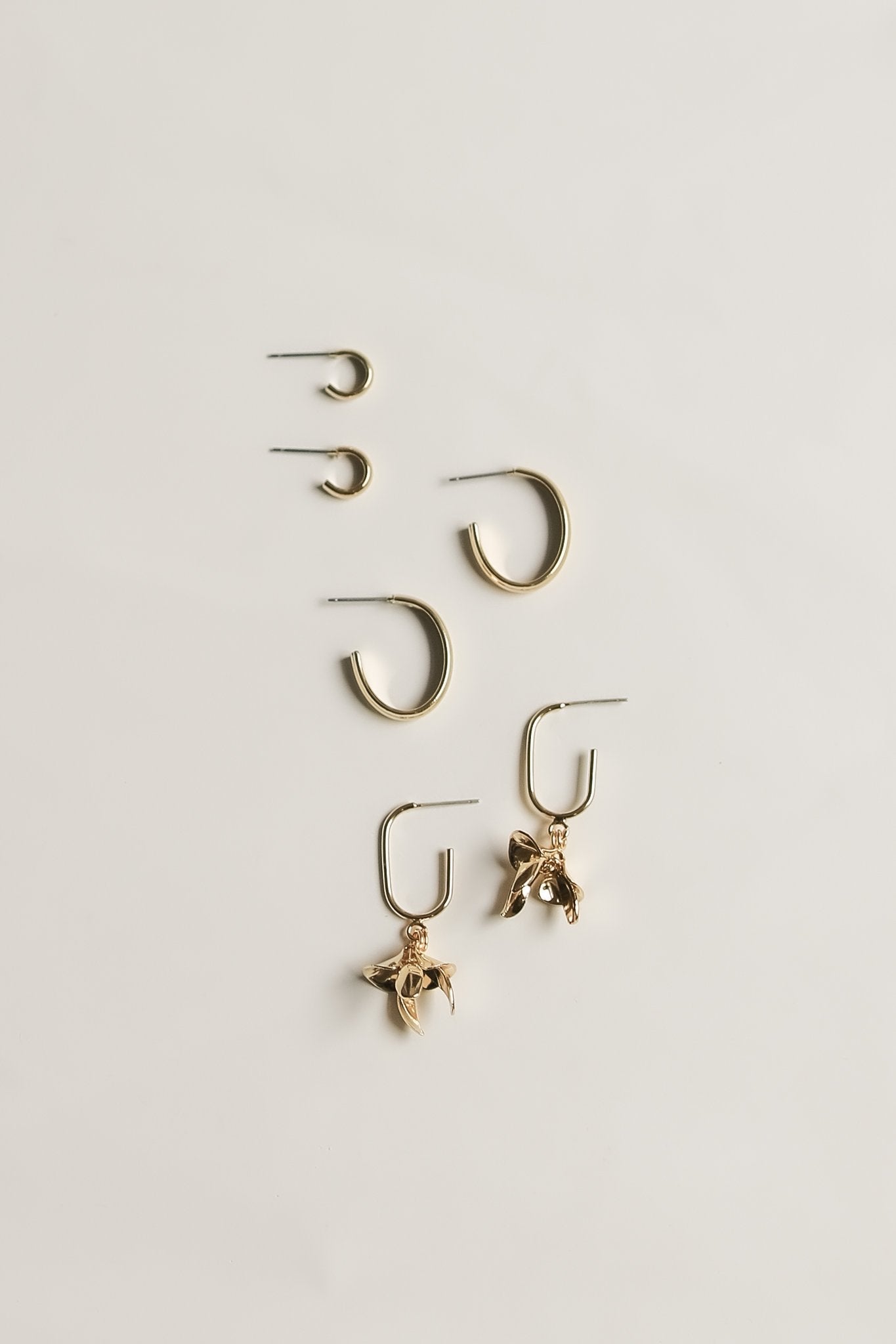 Magnolia Gold Stacker Drop Earrings | Bridal Floral Earrings | A.B. ELLIE