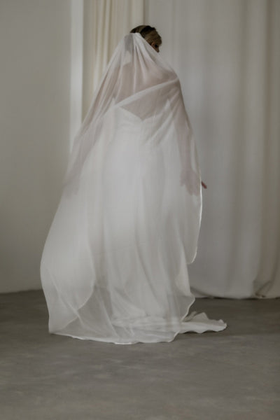 Silk Chiffon Wedding Veil | Bridal Veil | A.B. ELLIE