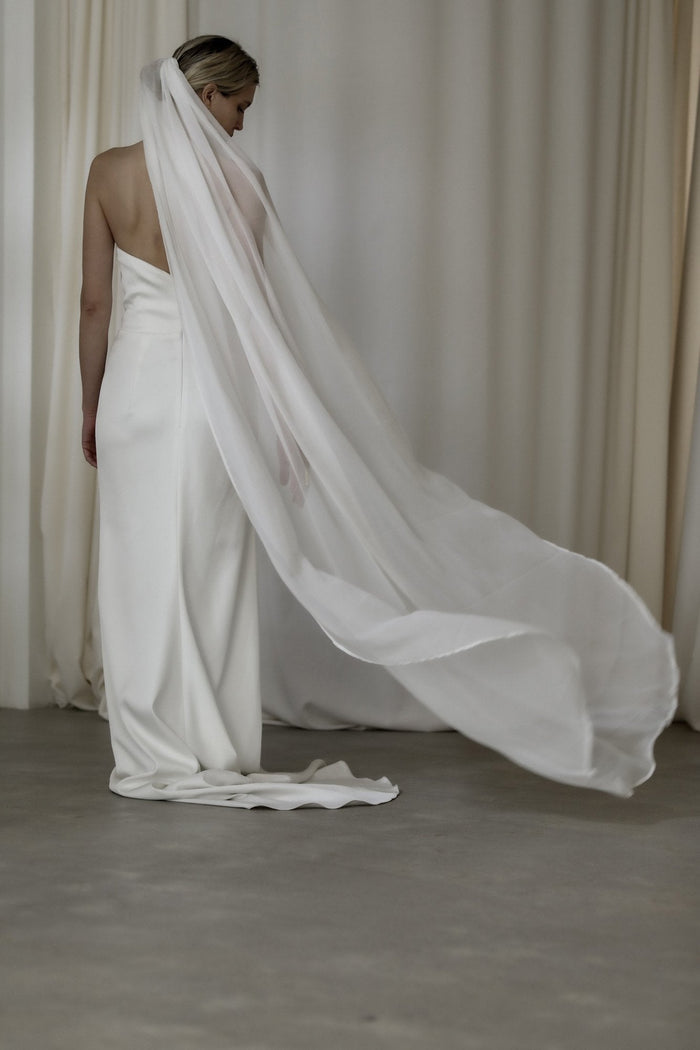 Silk Chiffon Wedding Veil | Bridal Veil | A.B. ELLIE