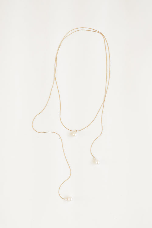 Micro Baroque Pearl Wrap Necklace | Bridal Pearl Necklace | A.B. ELLIE