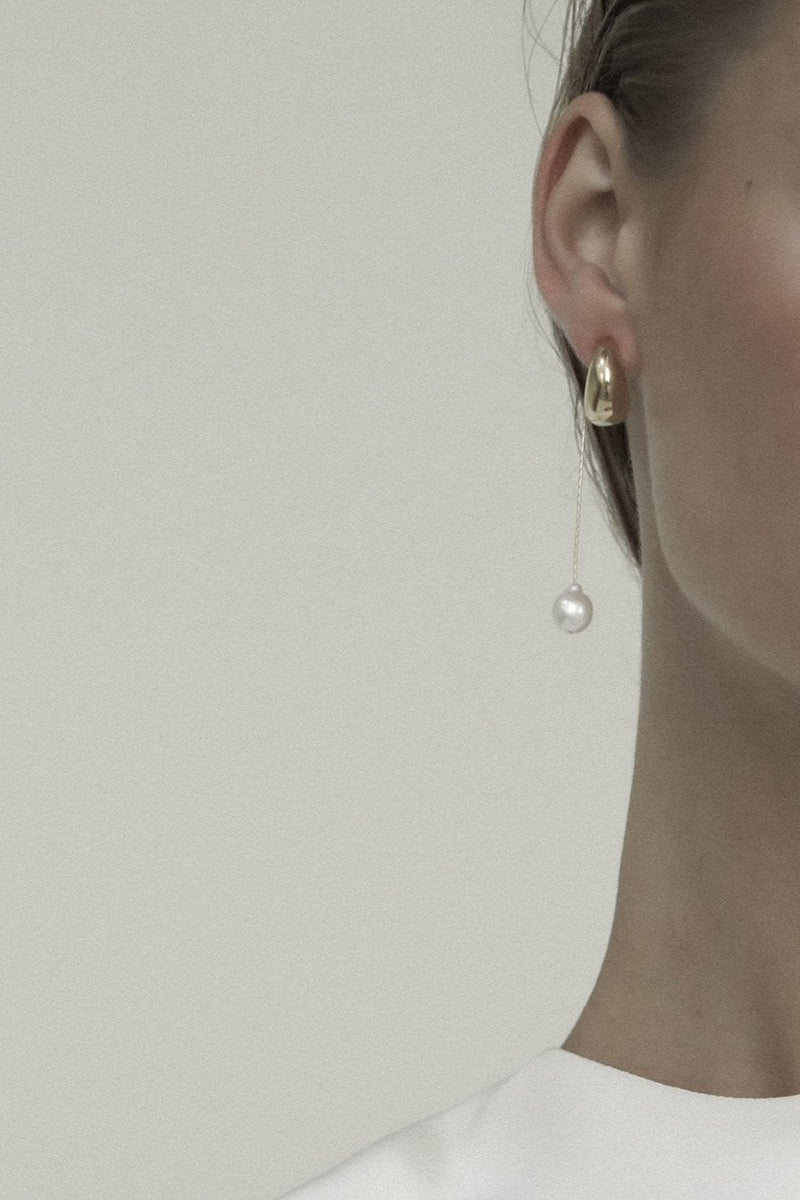 Oryann Pearl Chain Strand Bridal Earrings | Sculptural Bridal Strands ...