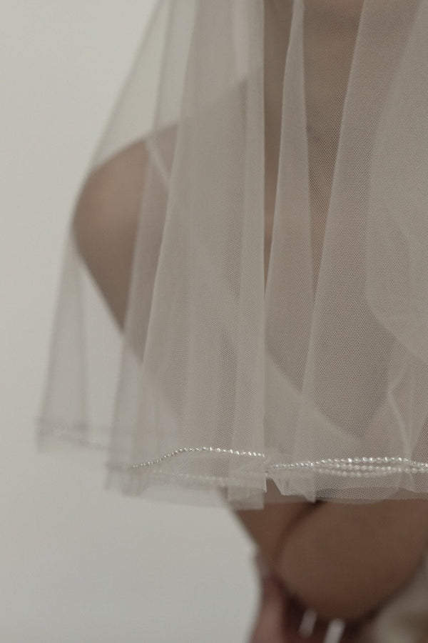 Perla Freshwater Pearl Wedding Veil | Pearl Bridal Veil | A.B. ELLIE