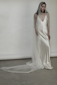 Rosario Pearl Edge Wedding Veil | Pearl Bridal Veil | A.B. ELLIE