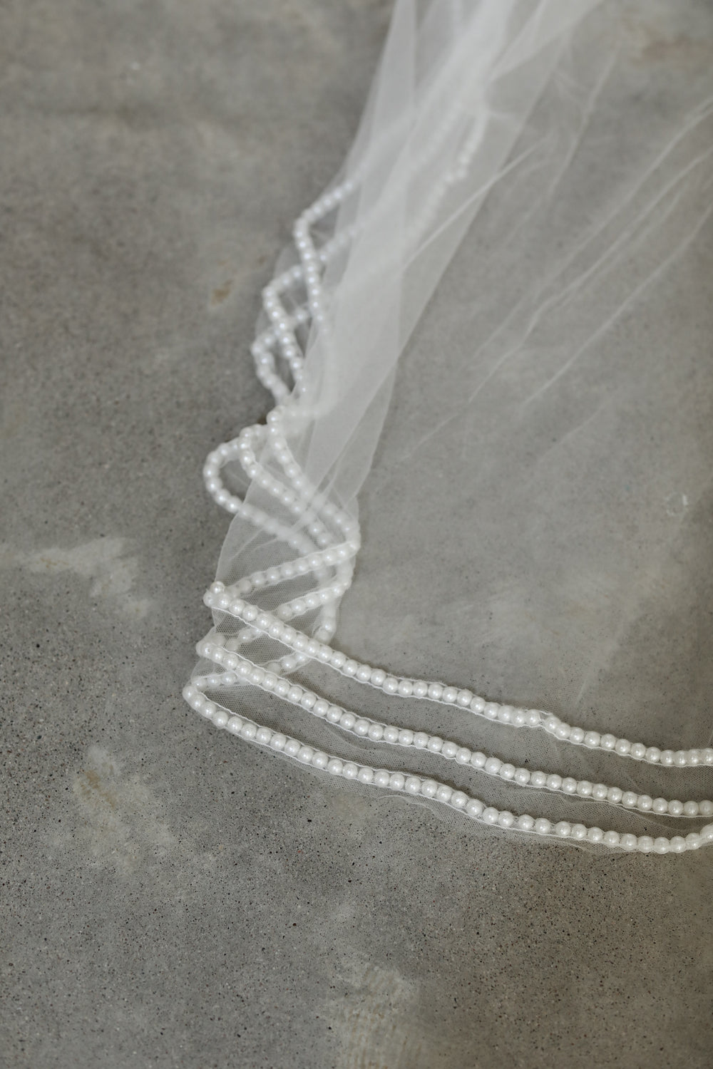 Rosario Pearl Edge Wedding Veil | Pearl Bridal Veil | A.B. ELLIE