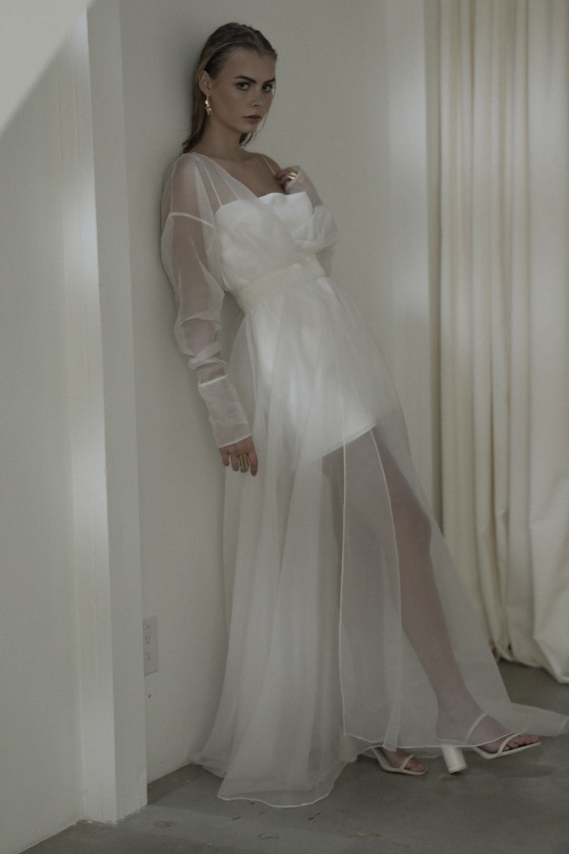 Sienna Wrap | Bridal Silk Organza Wrap for Weddings | A.B. ELLIE
