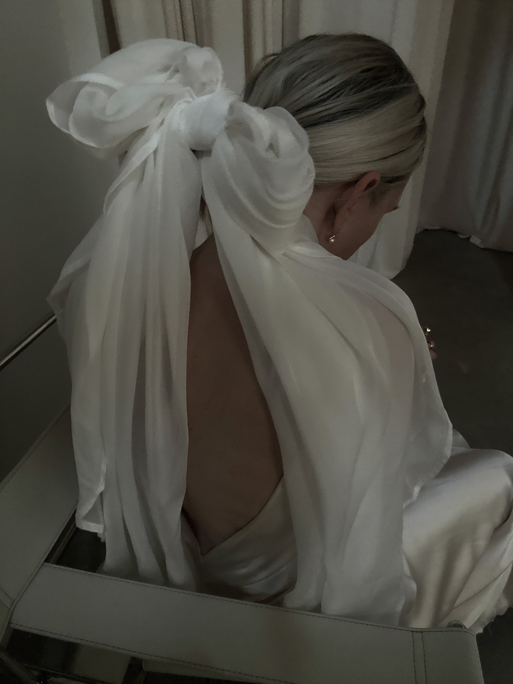 Silk Chiffon Drop Wedding Veil | Bridal Veil | A.B. ELLIE
